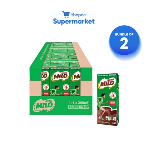 [bundle Of 2 Cartons] Milo Milo Cocoa Malt Beverage 24x200ml Shopee Singapore