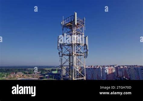 Telecommunication Tower Of 4g And 5g Cellular Base Station Or Base Transceiver Station Stock