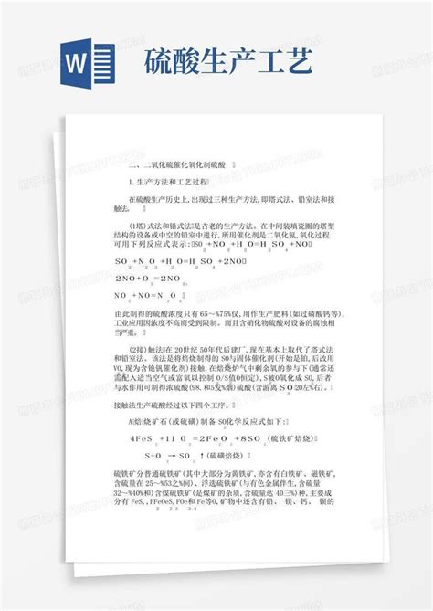 硫酸生产工艺Word模板下载 编号lxmmkjoo 熊猫办公