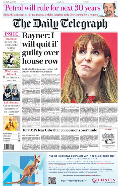 Newspaper Headlines Rayner Says Bring It On And Honeytrap Sex Plot