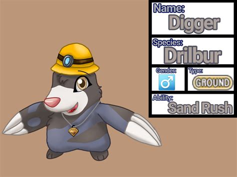 Pokemon Oc Digger The Drilbur By Kumbathelion On Deviantart