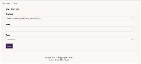 Create Service Shapeblock
