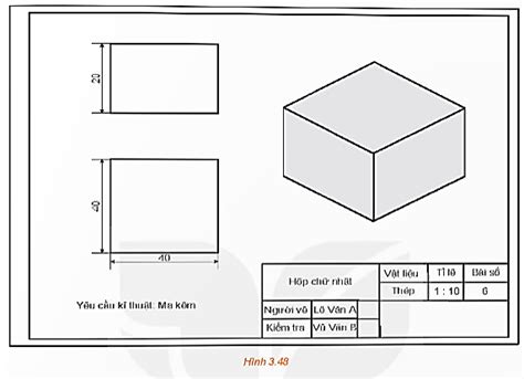 Quan sát bản vẽ kĩ thuật trong Hình 3 32 và cho biết trên bản vẽ đó có