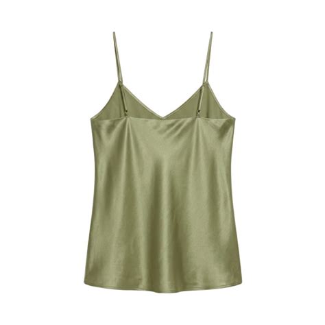 Green Silk Top Thin Straps Cadolle