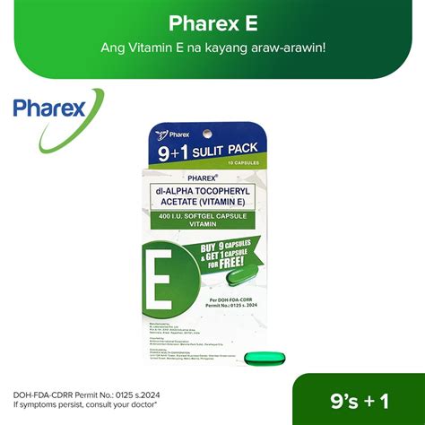 Pharex® E 400 Iu 91 Free Promo Pack Ang Vitamin E Na Kayang Araw