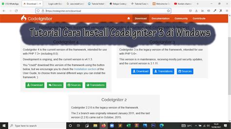 Tutorial Cara Install Codeigniter 3 Di Windows Youtube