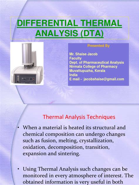 Differential Thermal Analysis Dtappt Thermal Analysis