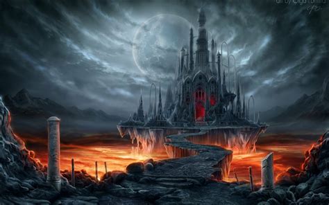 Midnight Lava Castle Hd Fantasy Wallpaper By Fomina Olga 2880x1800