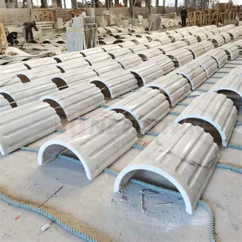 House Decoration Arch Tile Chinese White Stone Column Cladding Stone