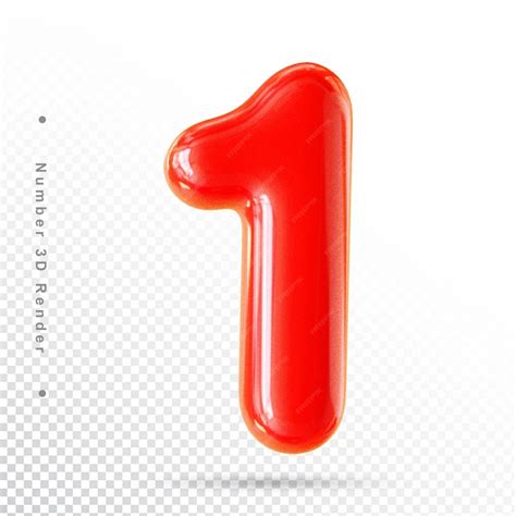Número 1 Rojo 3d Archivo Psd Premium