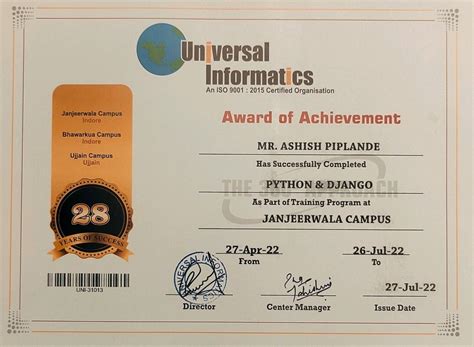 Ashish Piplande On Linkedin I Have Successfully Completed Python And Django Course