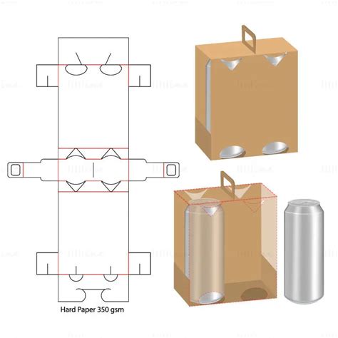 Beverage Packaging Dieline Vector