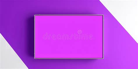 A Pink Rectangle Frame On A Purple And White Background With A Diagonal