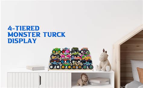 Aaiphuwew Display Case For Monster Trucks Storage Toy Cars