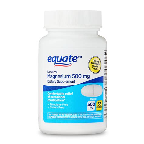 Equate Magnesium Laxative Caplets 500 Mg 55 Count Nepal Ubuy