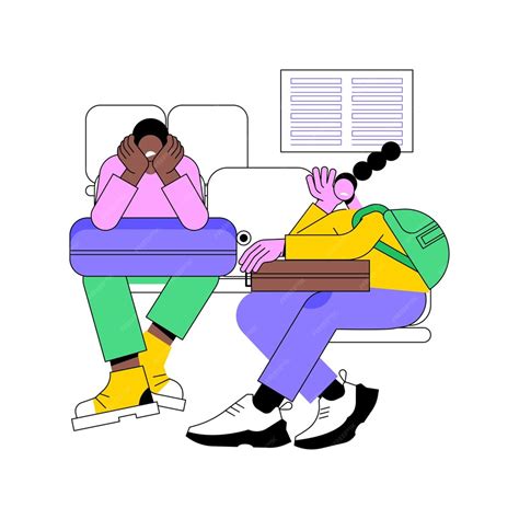 Premium Vector Flight Delayed Isolated Cartoon Vector Illustrations