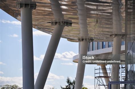 Modern White Building Exterior Vshape Columns In A Row Modern Modern White Building Exterior Vshape Columns In A Row Modern