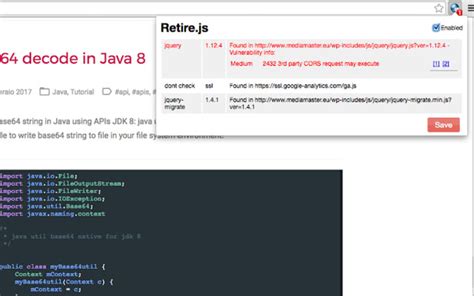 Retire Js For Google Chrome Extension Download