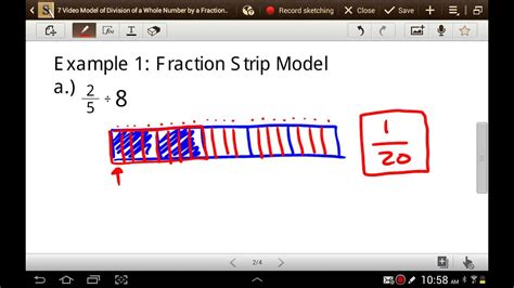 Model Of Division Of A Fraction By A Whole Number Youtube