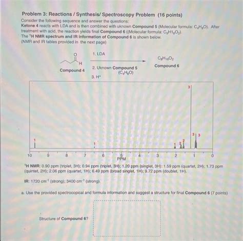 solved problem 3 reactions synthesis spectroscopy