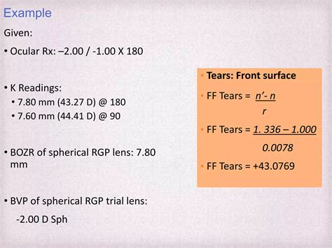 Fitting Philosophies And Assessment Of Spherical Rgp Lenses Pptx
