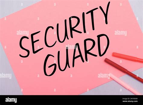 Text Sign Showing Security Guard Word Written On Tools Used To Manage Multiple Security