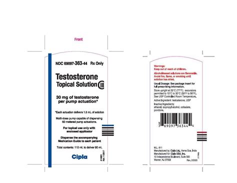 Testosterone Topical Solution Fda Prescribing Information Side