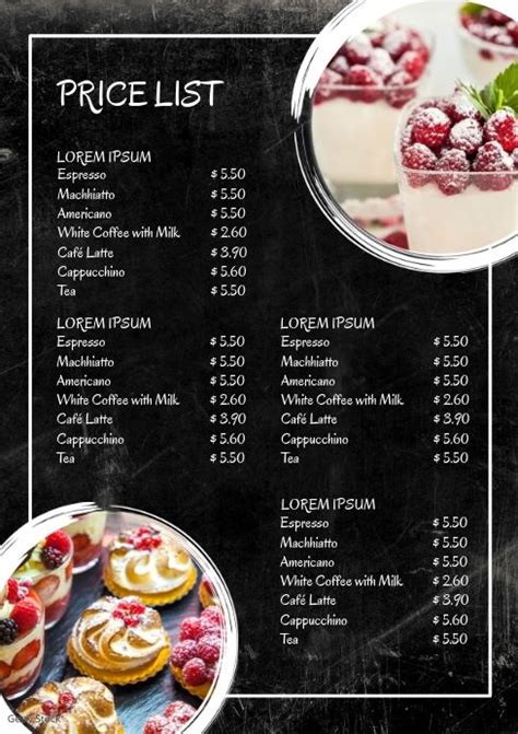 198k Free Price List Templates Food Menu Design Food Menu Template