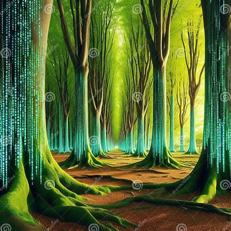 Matrix Code On Trees Trees With Matrix Code Flowing Do New Beautiful