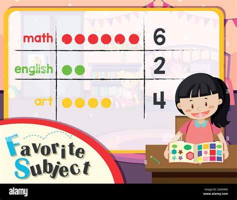 Count Favorite Subject Worksheet Stock Vector Image Art Alamy