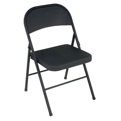 Cosco Black All Steel Folding Chairs 4 Pack 1471105xe The Home Depot