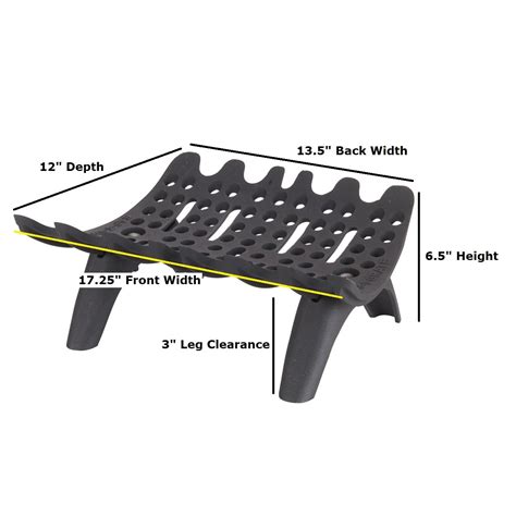 Hy C Liberty Foundry 17 Self Feeding Cast Iron Fireplace Grate With 3 Clearance