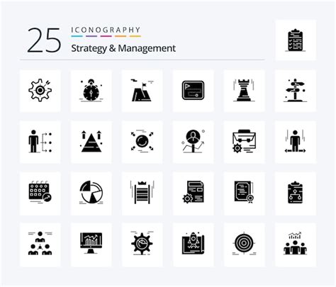 Free Vector Strategy And Management 25 Solid Glyph Icon Pack