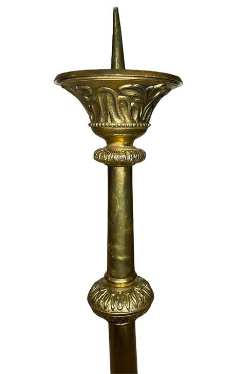 Pair Of Gilt Bronze Church Altar Candle Holdercandelsticks At 1stdibs