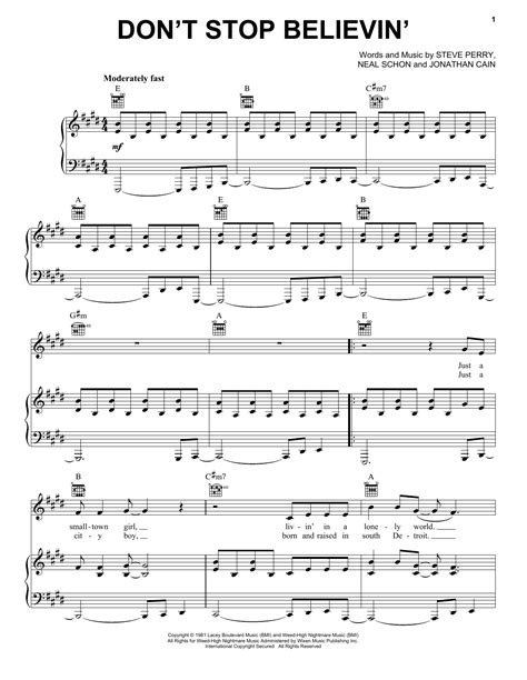 Piano Chords Don T Stop Believing Music Chord Theory Guitar