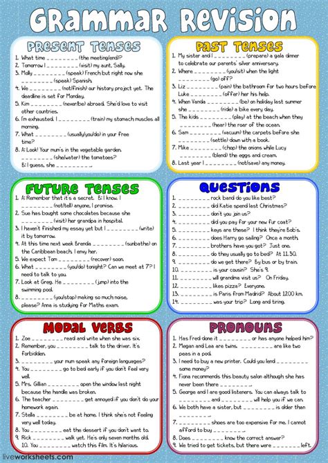Free Grammar Worksheets
