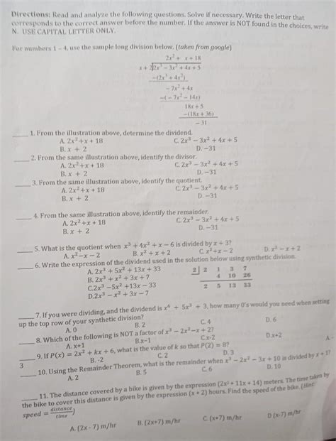 Write The Letter Of The Corresponds To The Correct Answer Before The Number If The Answer Is
