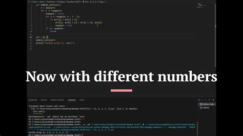 Sorting Algo 1 Bubble Sort Computer Programming Python