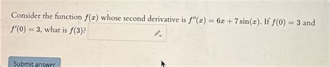 Consider The Function F X ﻿whose Second Derivative