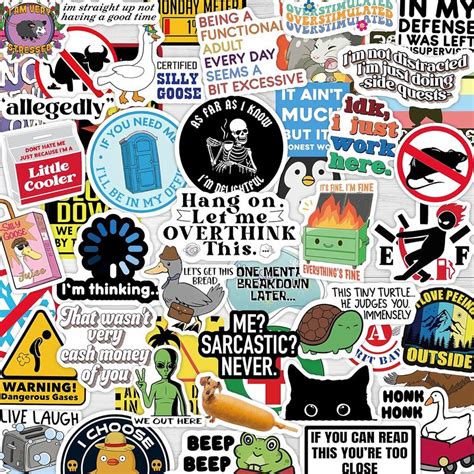 130pcs Funny Saying Sticker Pack Snarky Sarcastic Bold Humor Vinyl