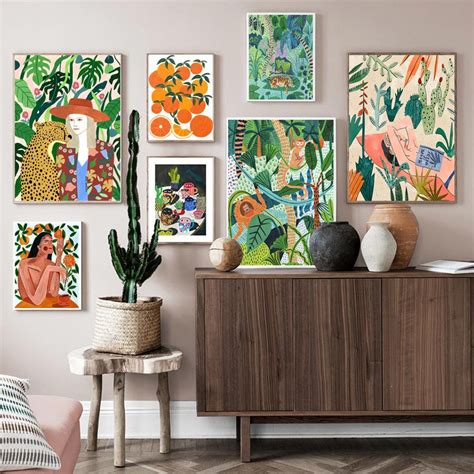 Girl Llamas Leopard Tiger Orange Vintage Posters And Prints Wall Art