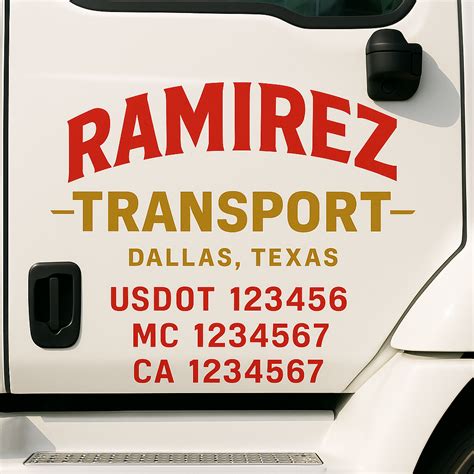 Custom Truck Door Decal Sticker Signs Us Dot Compliant Truck Door Le