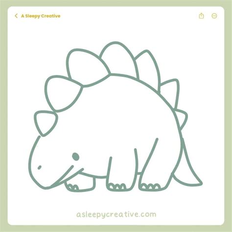Dinosaur Drawing Easy Stegosaurus