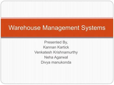 Warehouse Management System Presentation Pptx