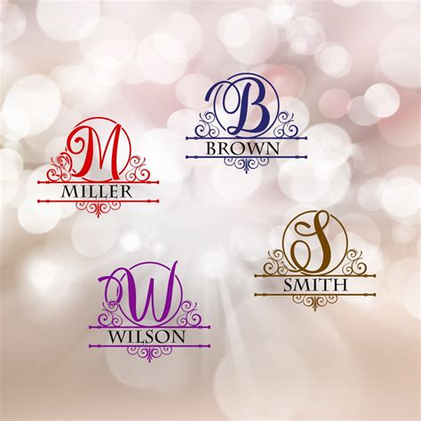 Split Monogram Svg Initials Frame Alphabet Split Initials Letter Split Letter Png Font For
