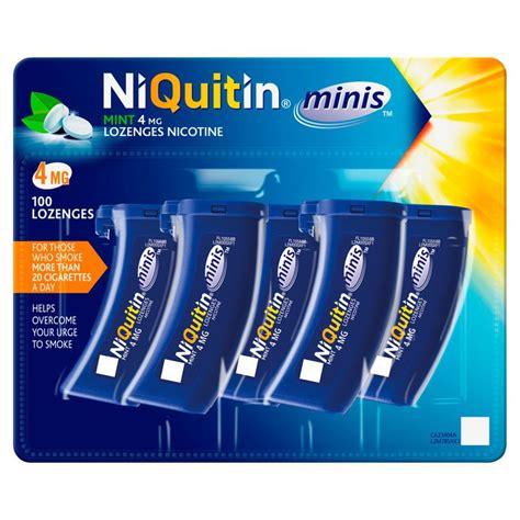ยาอม Niquitin Mini Mint 4 มก 100 เม็ด ช่วยเลิกบุหรี่ Mcgrocer