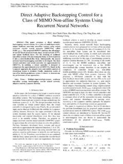 Direct Adaptive Backstepping Control For A Class Of MIMO Direct Adaptive Backstepping
