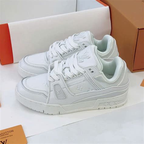 Giày Thể Thao Louis Vuitton Trainer Sneaker All White 1sneaker