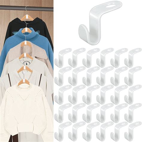 50 Pcs Clothes Hanger Connector Hooks Plastic Cascading Hanger