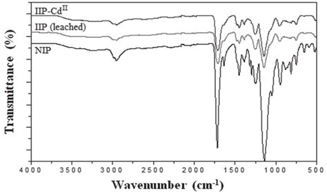 Ftir Spectra Of Iip Cd Ii Metal Iip Leached And Nip Download
